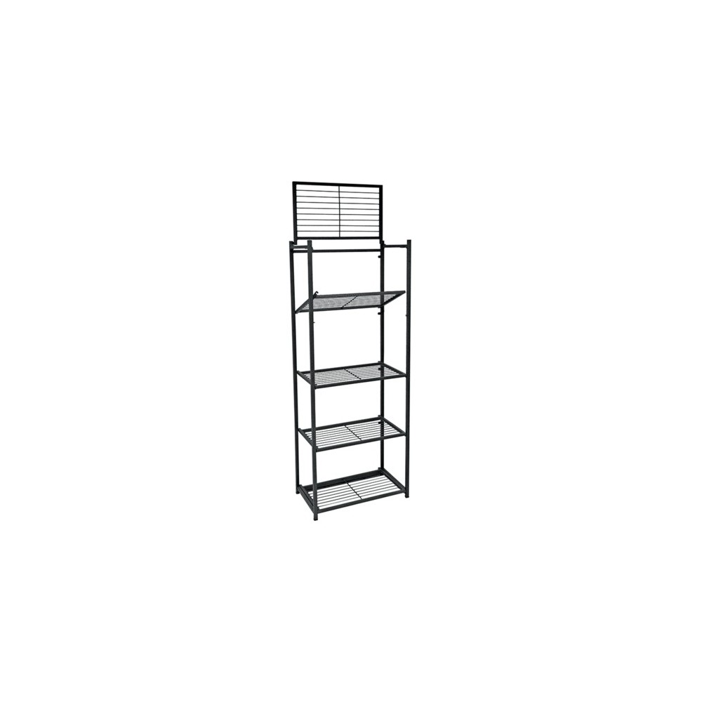 RACK PLEGABLE ACERO 5 REPISAS SLIM GRIS OXFORD