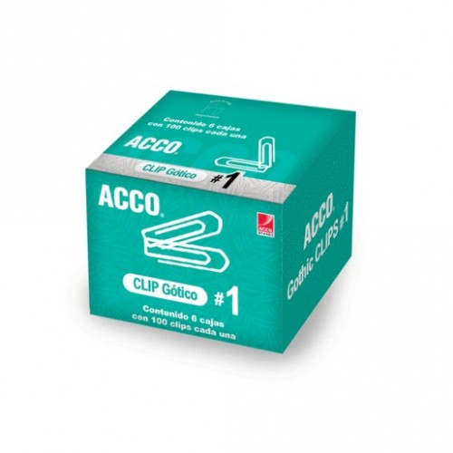 CLIP PREMIUM ACCO No1 CAJA CON 100 PIEZAS