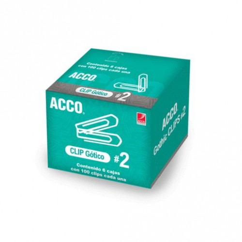 CLIP ACCO GOTICO No2 CAJA CON 100 PIEZAS